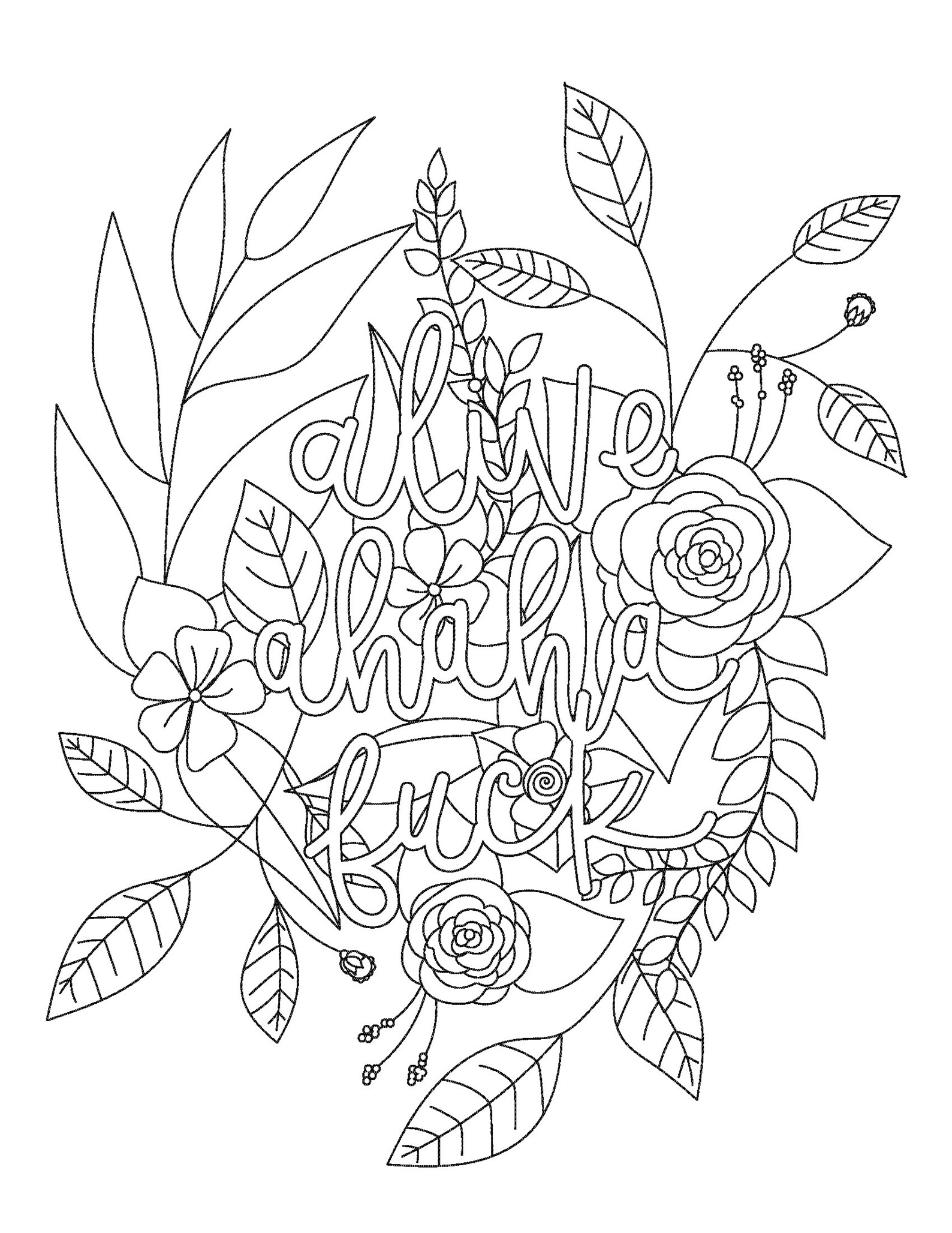 Alive Ahaha Fuck | Downloadable Coloring Book Page - Etsy