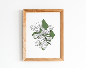 Happy Fiddle Fiddle Leaf Fig Digital Download Plant Prints - Etsy