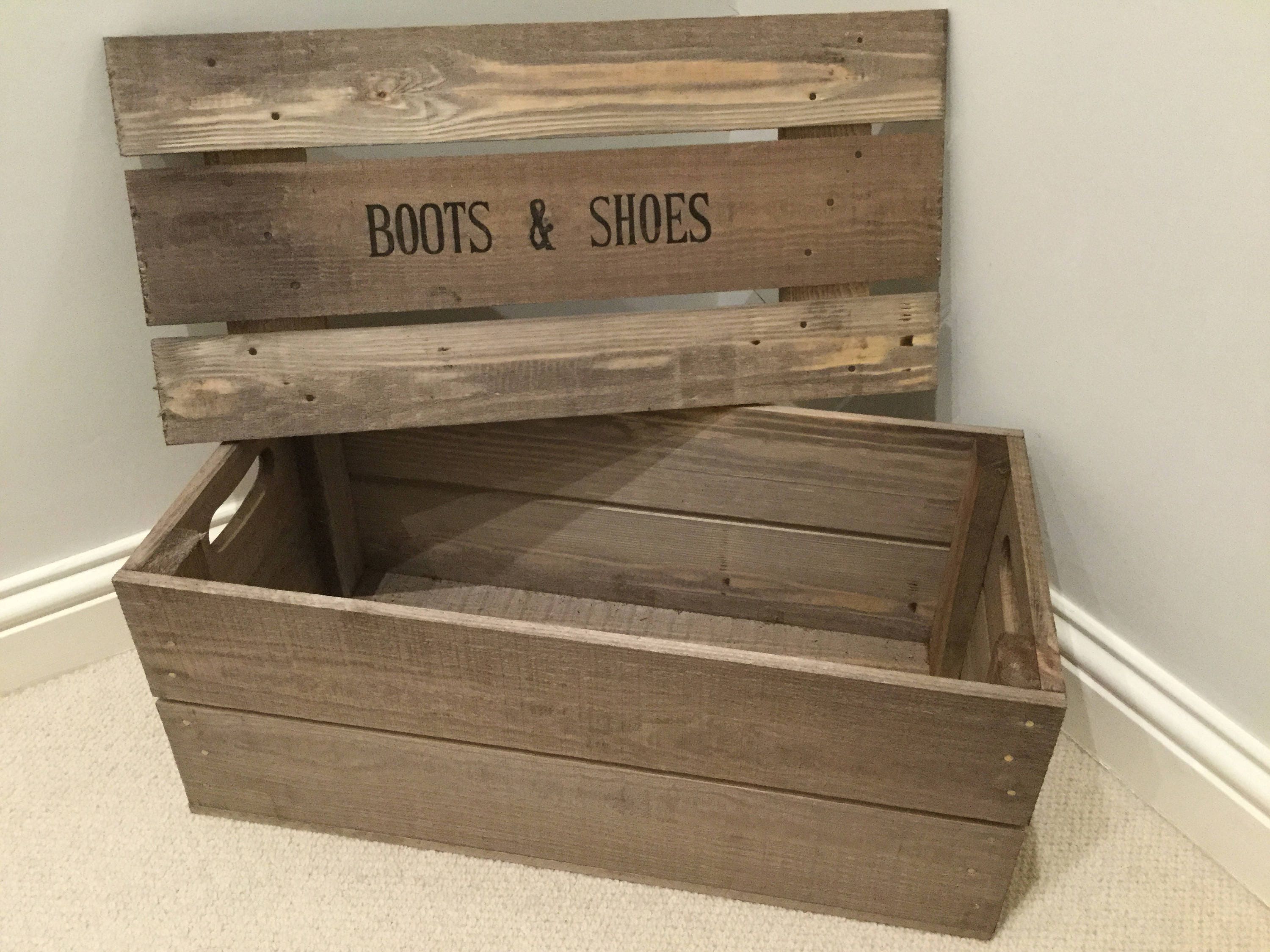 Boot & Shoes Lidded Box Vintage Style Reproduction Wooden - Etsy UK