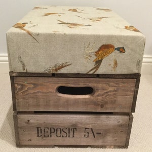 Wooden Vintage Style Reproduction Storage Seat / Footstool With a ...