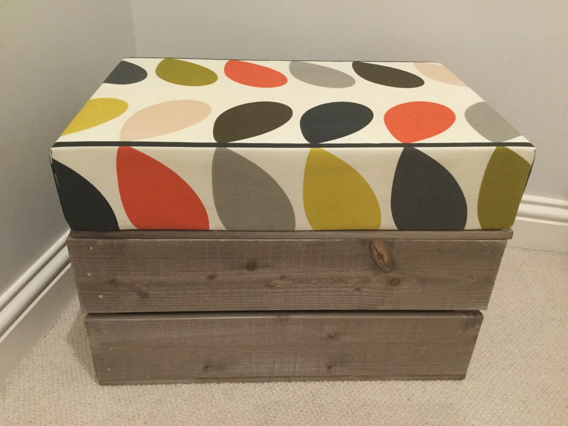 Wooden Vintage Style Reproduction Storage Seat / Footstool With a ...
