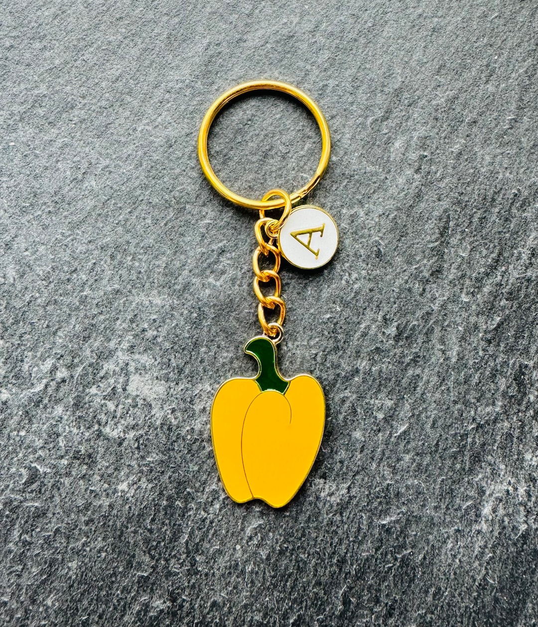 Yellow Bell Pepper Gift / Yellow Pepper Keyring / Vegetable Gift ...