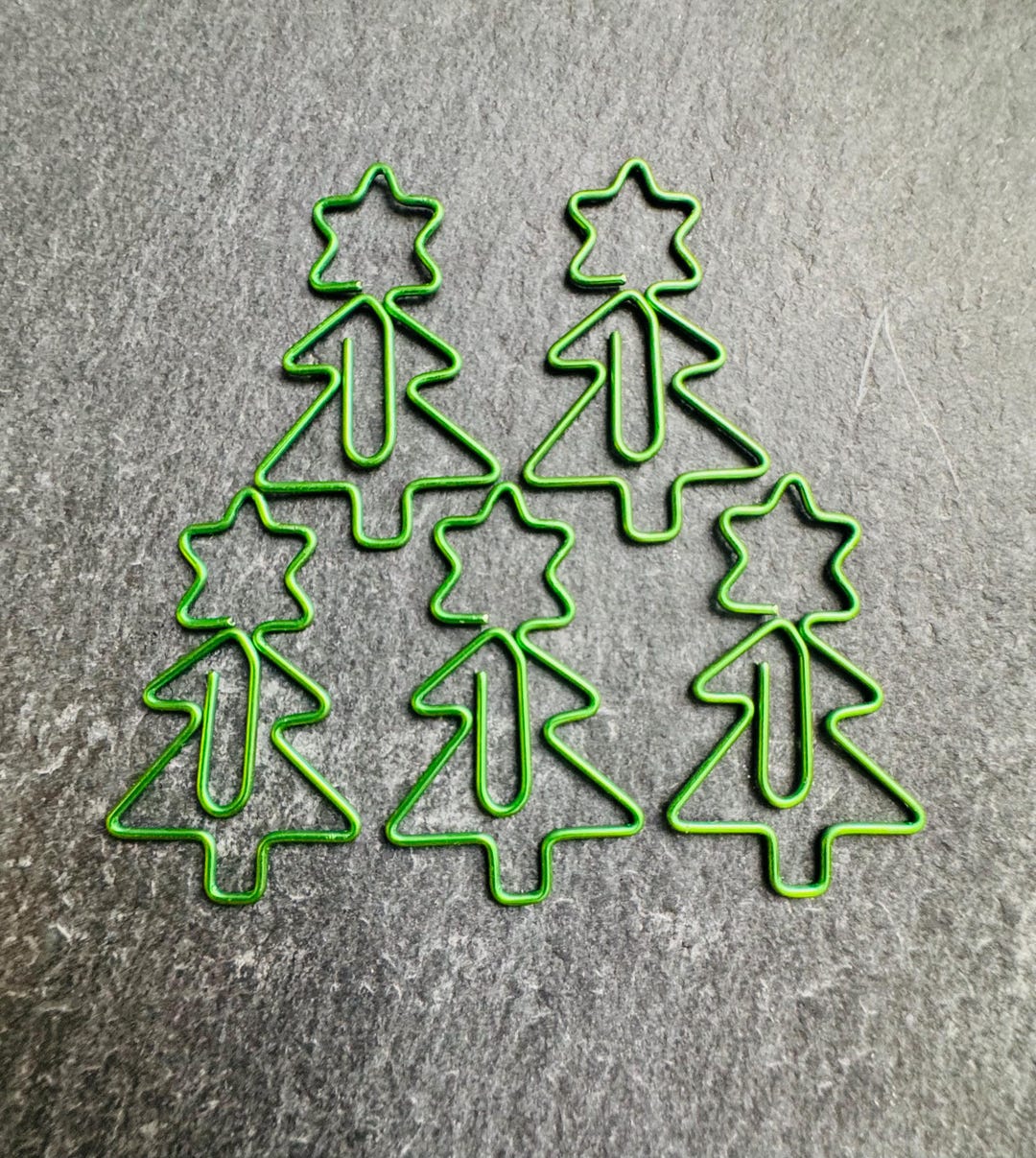 Christmas Tree Paperclips / Green Xmas Tree Clips / Stocking Filllers ...