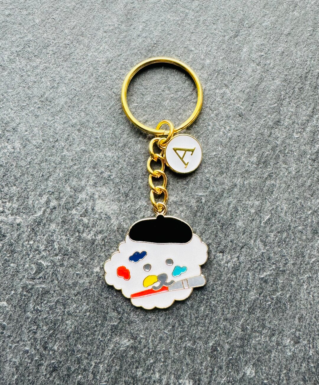 Dog Painting Gift Keyring / Bichon Frisé Gift / Cute Dog Keyring ...