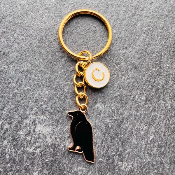 Crow Enamel Keychain - Etsy UK