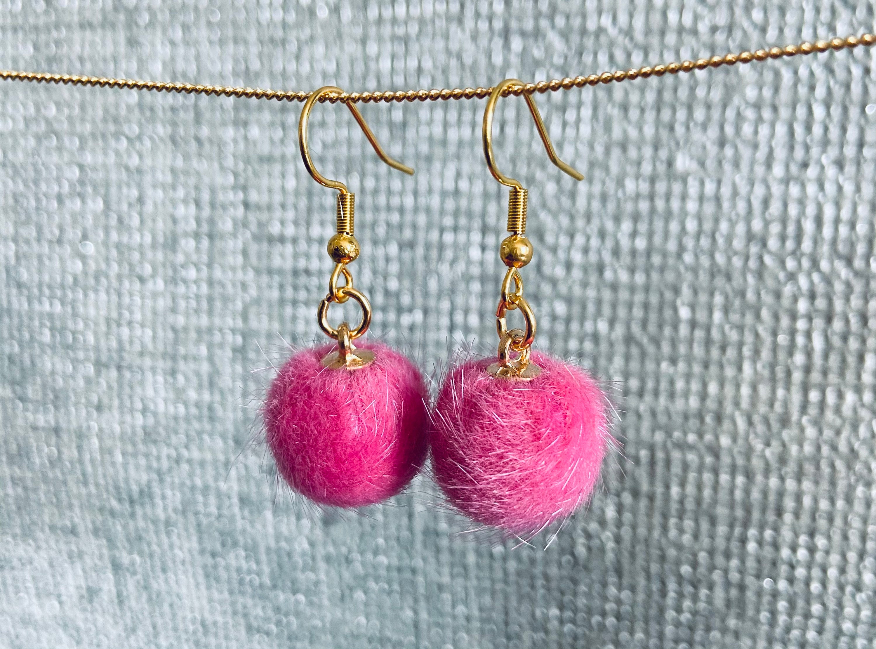 Pom Pom Earrings UK / Boho Pom Pom Earrings / Gold Plated - Etsy UK