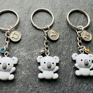 Koala Bear Keyring / Koala Initialled Keychain / Personalised Keyring ...