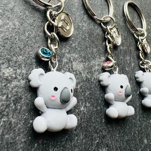 Koala Bear Keyring / Koala Initialled Keychain / Personalised Keyring ...