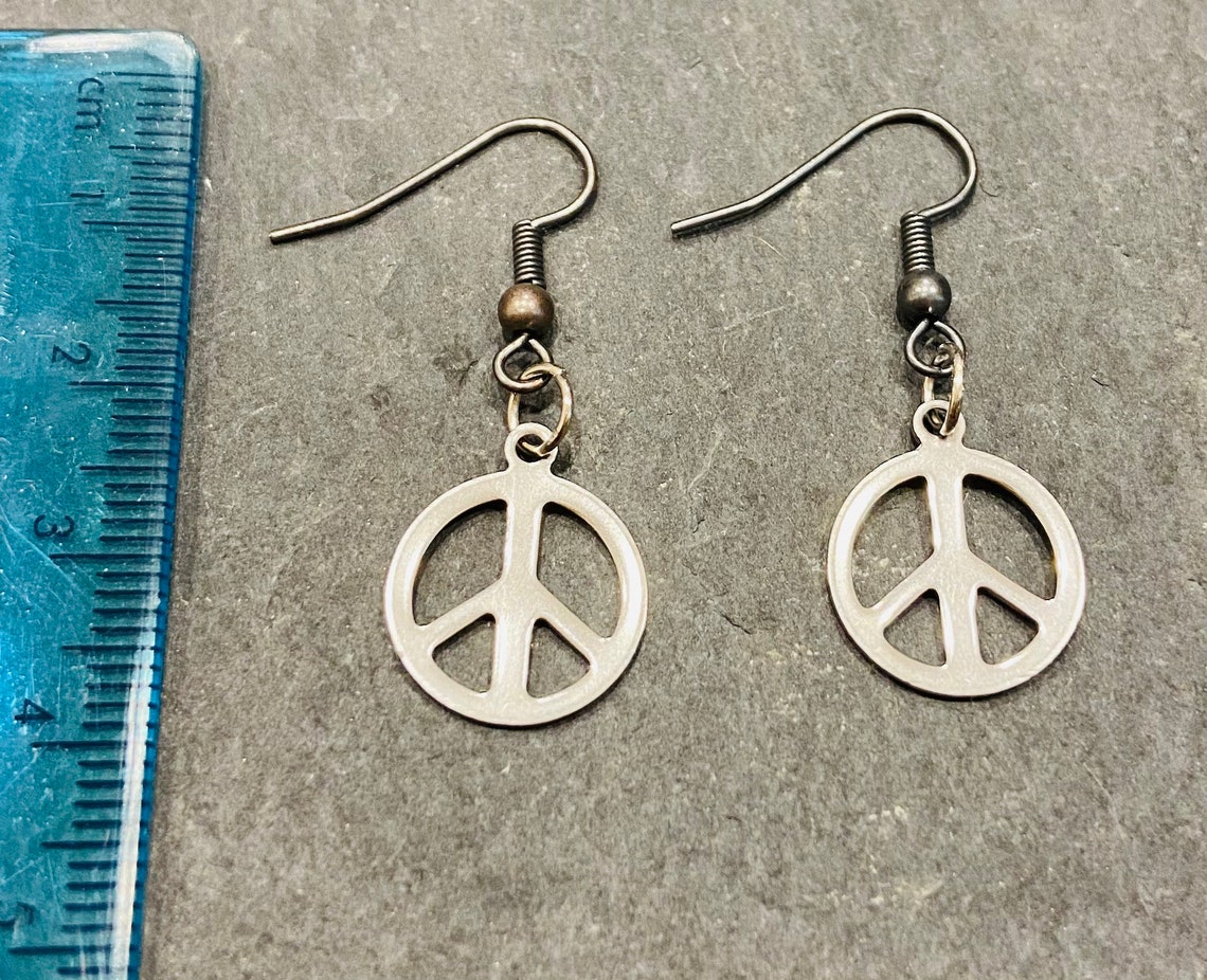 Peace Sign Earrings UK / Peace Love Earrings / Peace Jewellery - Etsy