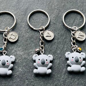 Koala Bear Keyring / Koala Initialled Keychain / Personalised Keyring ...