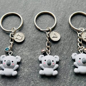 Koala Bear Keyring / Koala Initialled Keychain / Personalised Keyring ...