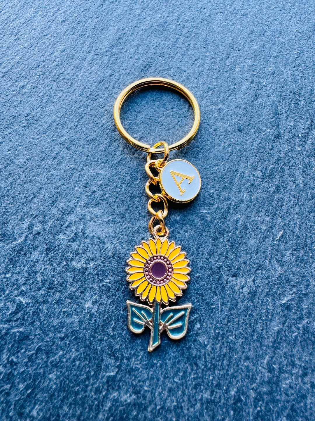 Sunflower Gift / Sunflower Keyring / Yellow Sunflower / Personalised ...