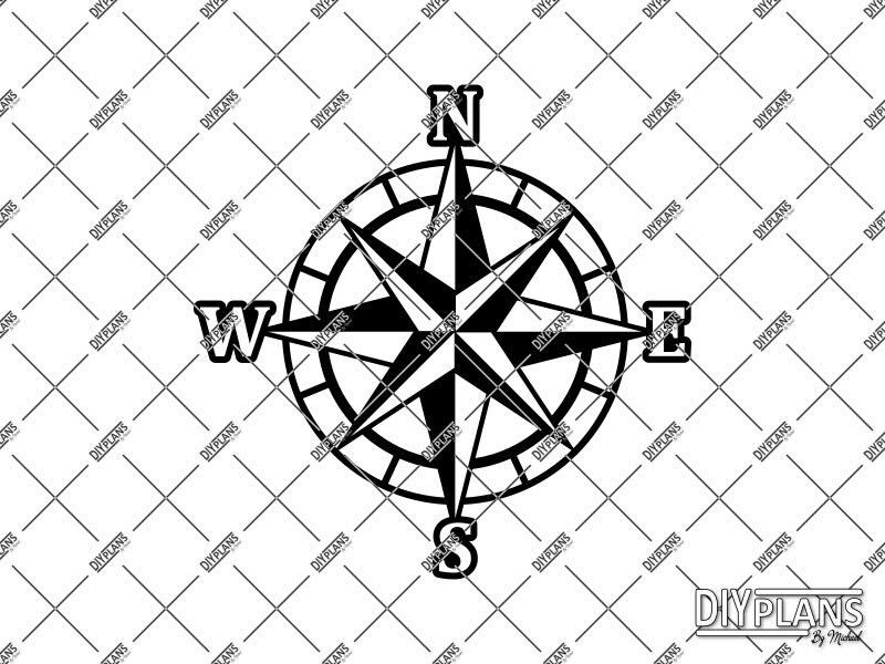 Compass Rose DXF File SVG File Cut File CNC File | Etsy