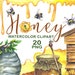 Honey Watercolor Clipart, Bees Clipart Png, Pot of Honey, Baby Shower ...
