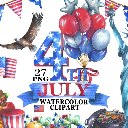 4th of July Bbq Clipart Independence Day Barbecue - Etsy