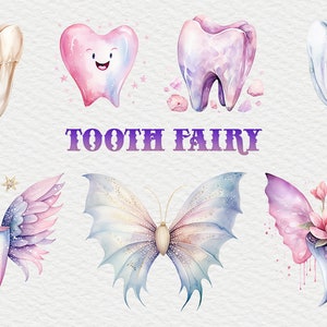 Tooth Fairy Watercolor Clipart Png, Fairy Tale, Wings, Baby Tooth ...