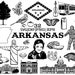 Arkansas Vector Clipart, Hand Drawn Vector Silhouette, Arkansas Outline ...