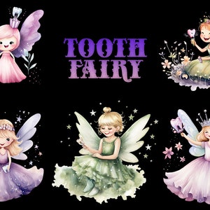 Tooth Fairy Watercolor Clipart Png, Fairy Tale, Wings, Baby Tooth ...