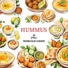 Hummus Watercolor Clipart Png, Hummus Recipe, Falafel, Legume, Drawing ...