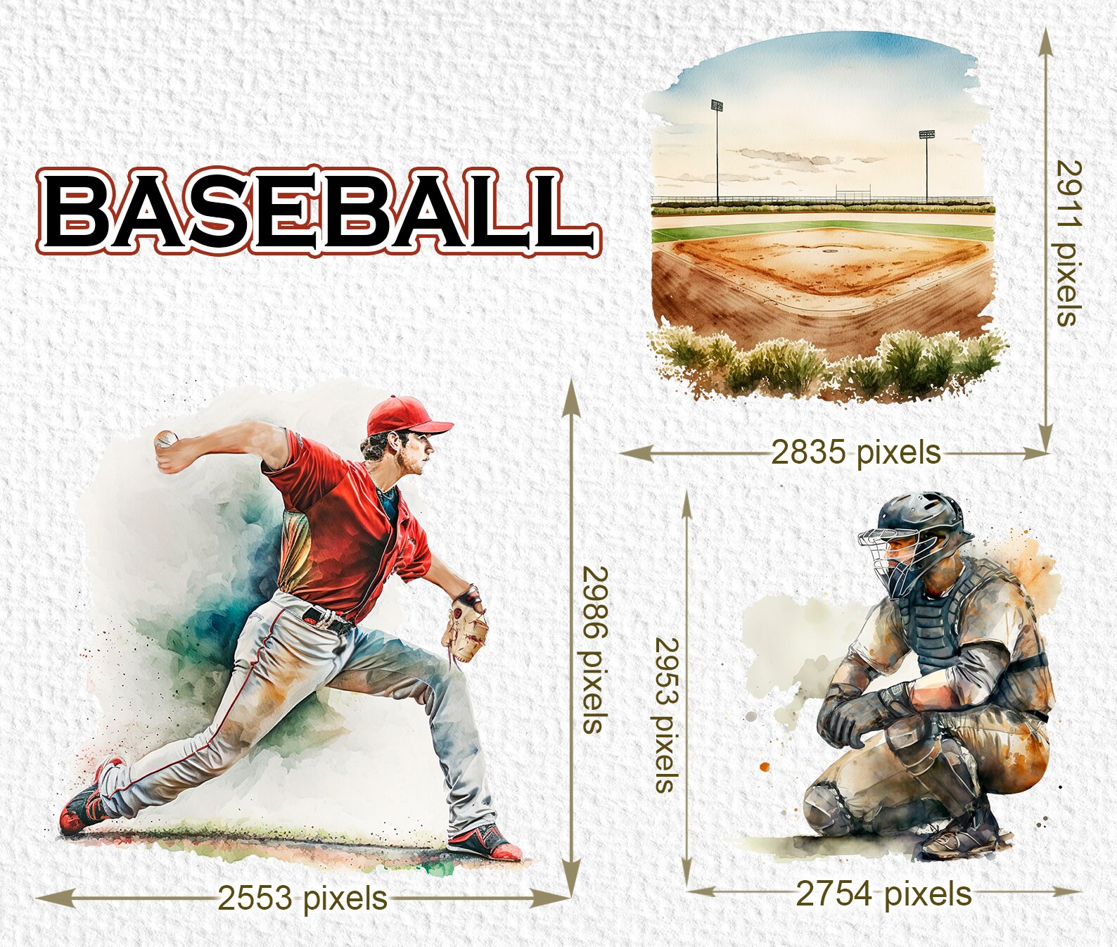 Baseball Watercolor Clipart Baseball Png Watercolor Sports - Etsy