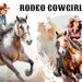 Rodeo Cowgirl Watercolor Clipart Rodeo Birthday Western - Etsy