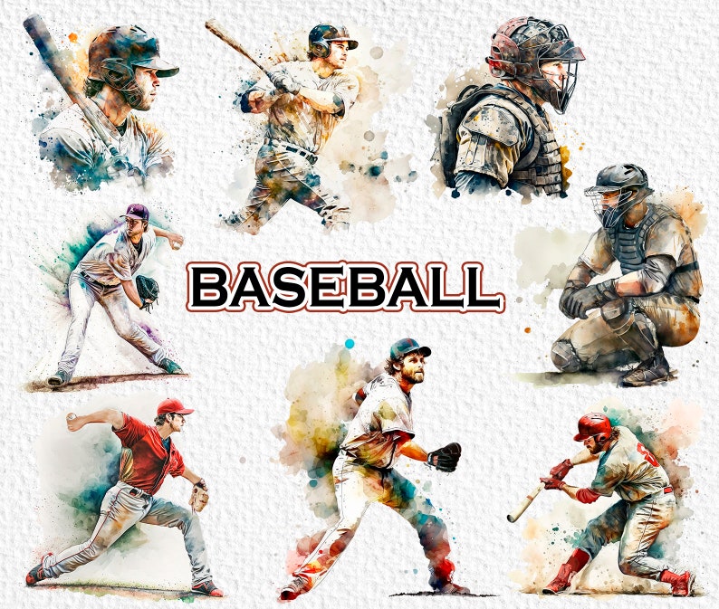Baseball Watercolor Clipart Baseball Png Watercolor Sports - Etsy