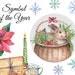 New Year Animals Clipart, Christmas Rabbit Clipart, Bunny Png, Retro ...