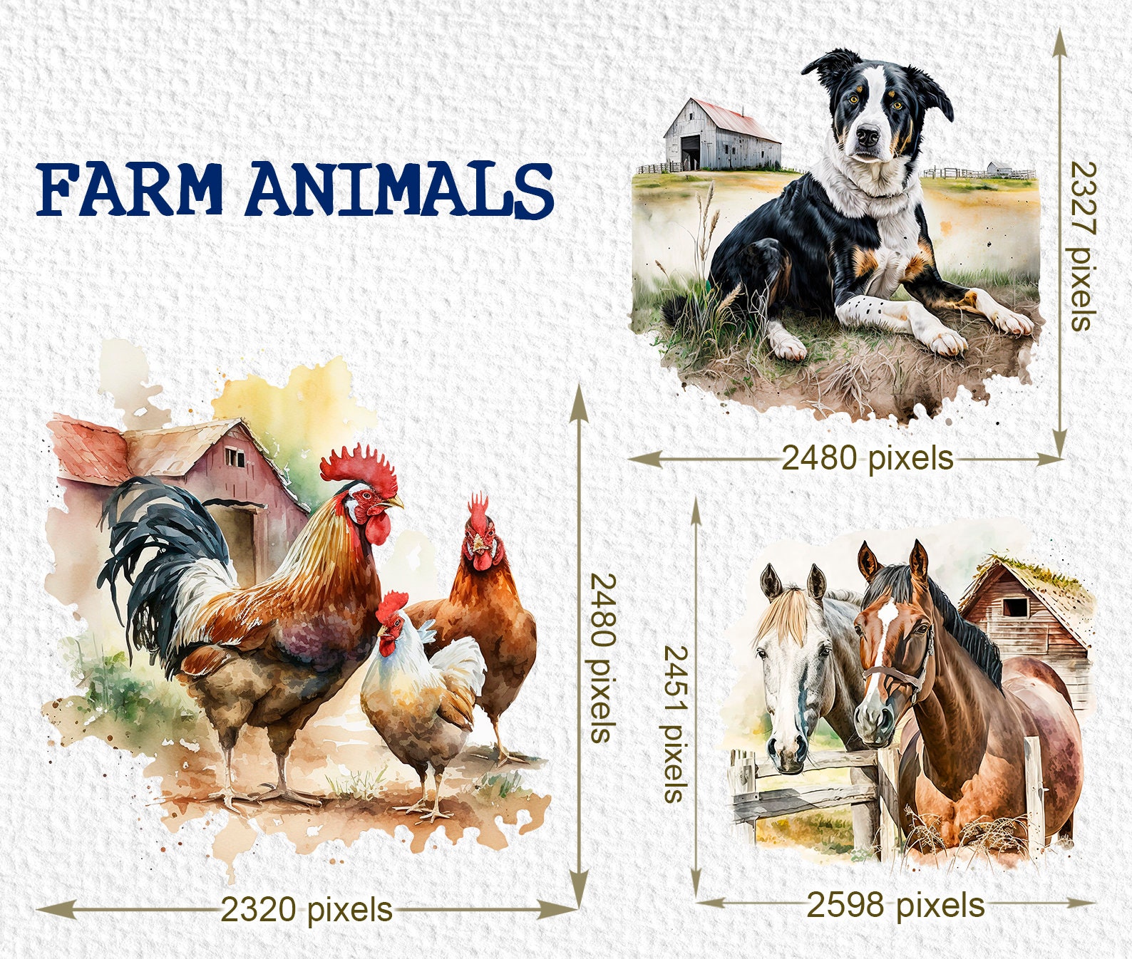 Farm Animals Watercolor Clipart Png, Cow, Farm Birthday, Baby Farm ...