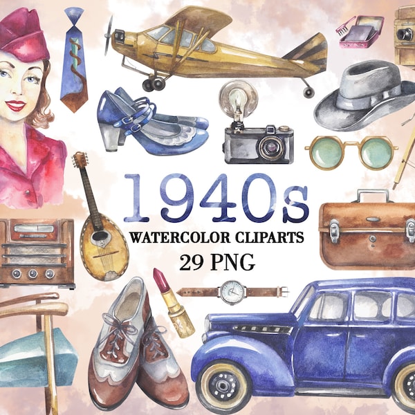 1940s Fashion Clipart - Etsy