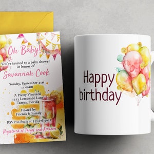 Watercolor Pink Lemonade Clipart: Summer Party PNG (digital Download ...