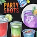 Party Shots Watercolor Clipart, Watercolor Drinks Clipart, Shots ...