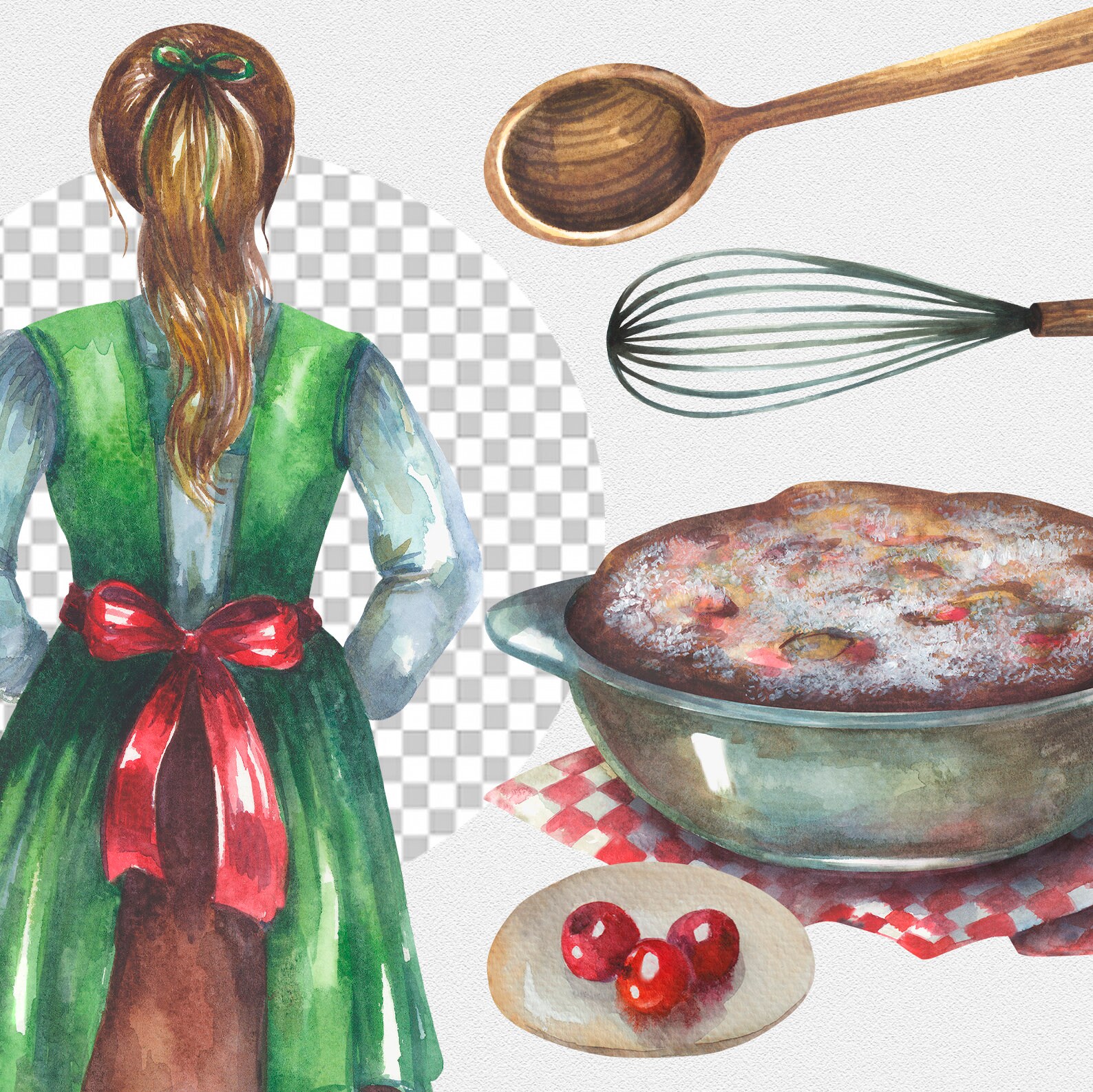 Baking Watercolor Clipart Food Clipart Kitchen Clipart - Etsy