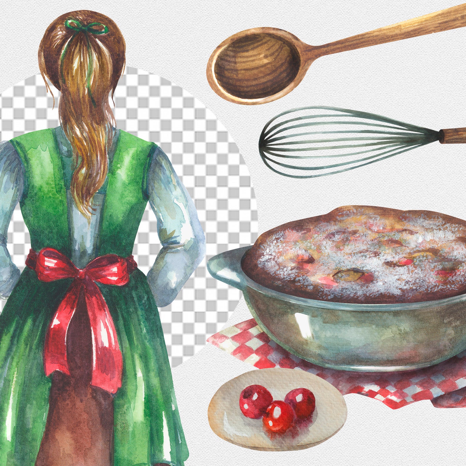 Baking Watercolor Clipart Food Clipart Kitchen Clipart - Etsy