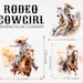 Rodeo Cowgirl Watercolor Clipart Rodeo Birthday Western - Etsy