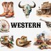 Watercolor Western Clipart, Cowboy Clipart, Wild West Clipart, Country ...