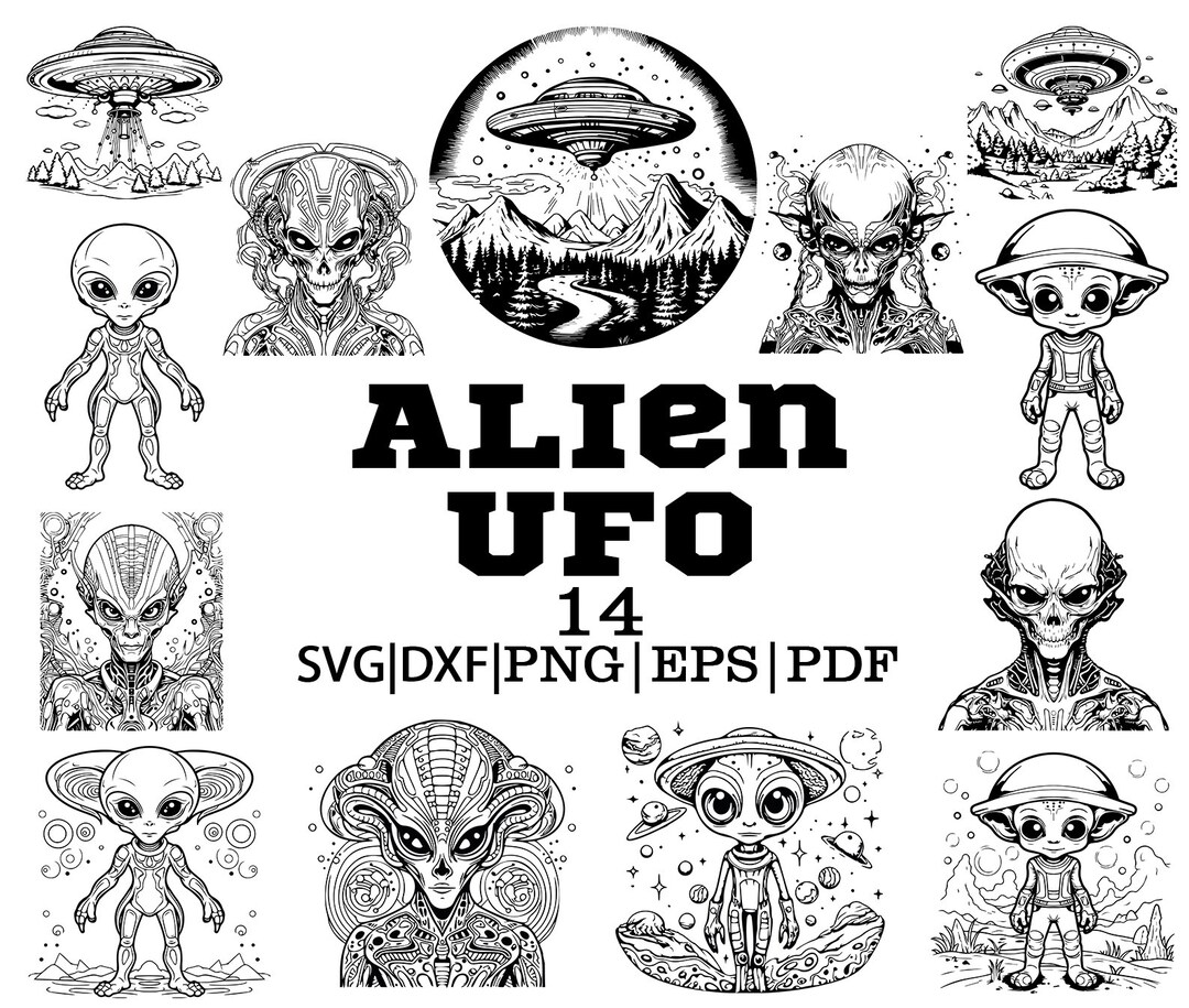 Alien Ufo Svg Vector, Funny Alien Png, Alien Clipart, Aliens UFO Cut ...