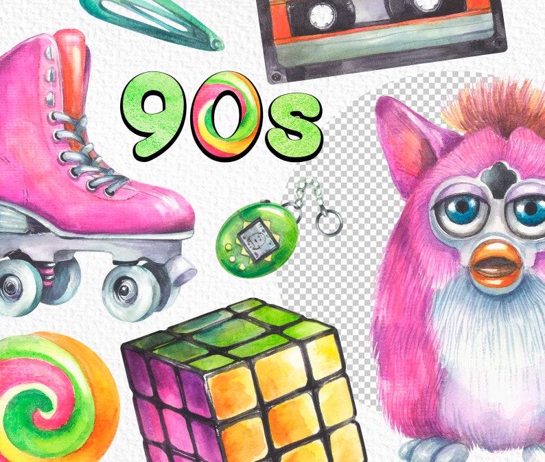 90s Clipart Png Watercolor 1990 Party 90s Invitation 90s - Etsy