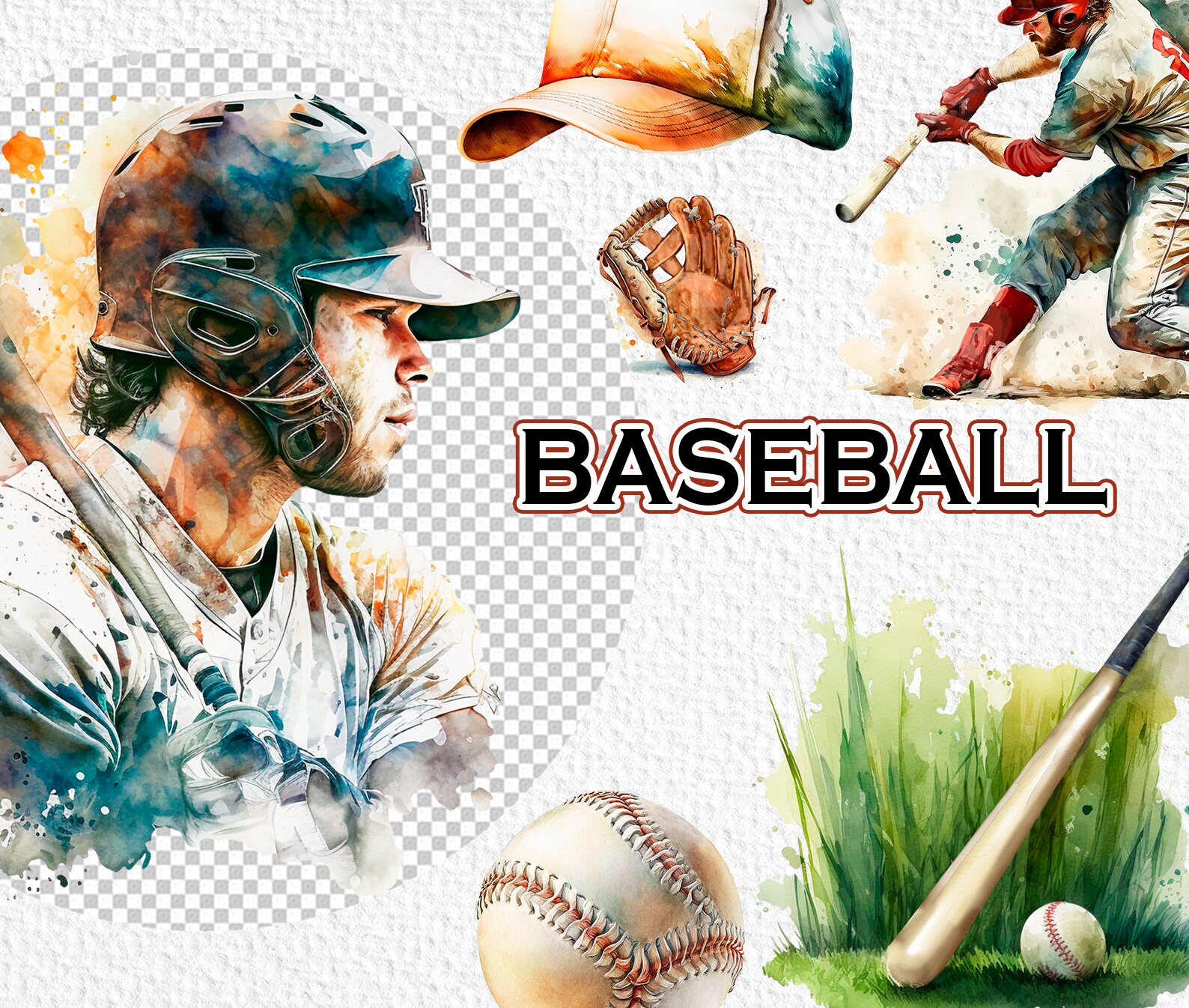 Baseball Watercolor Clipart Baseball Png Watercolor Sports - Etsy