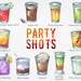 Party Shots Watercolor Clipart, Watercolor Drinks Clipart, Shots ...
