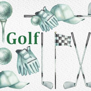 Golf Watercolor Clipart Set: Sports PNG Graphics (digital Download) - Etsy
