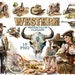 Watercolor Western Clipart, Cowboy Clipart, Wild West Clipart, Country ...