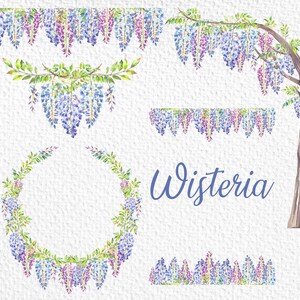 Wisteria Watercolor Flowers Clipart, Wisteria Png, Wedding Floral ...