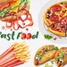 Fast Food Clipart Watercolor Clipart Food Illustration Png - Etsy