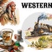 Watercolor Western Clipart, Cowboy Clipart, Wild West Clipart, Country ...