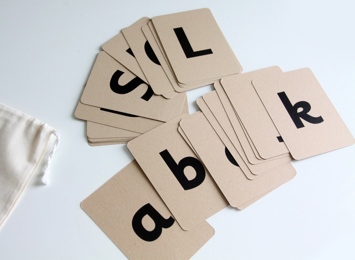 English Alphabet Flashcards - Montessori Letters Learning - Lowercase ...