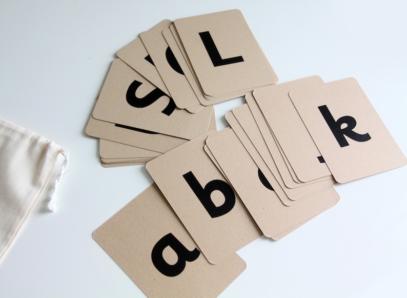 English Alphabet Flashcards Montessori Letters Learning - Etsy