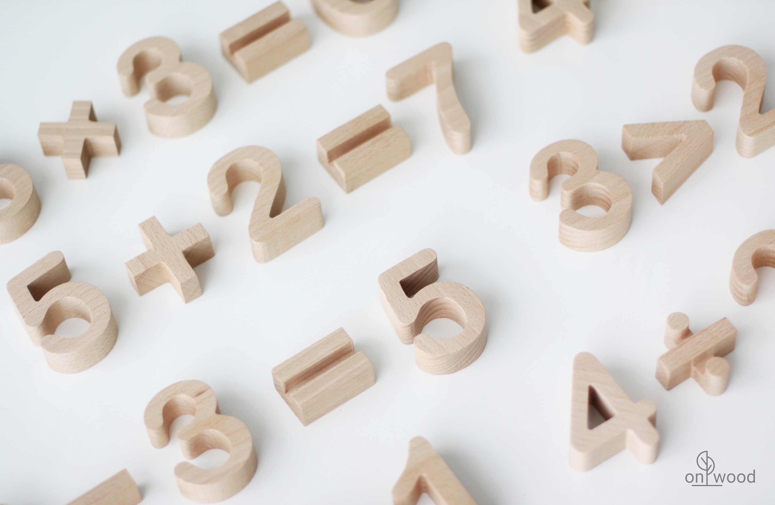 Wooden Number Set 0-9 With Math Symbols. Counting Toy for - Etsy Canada