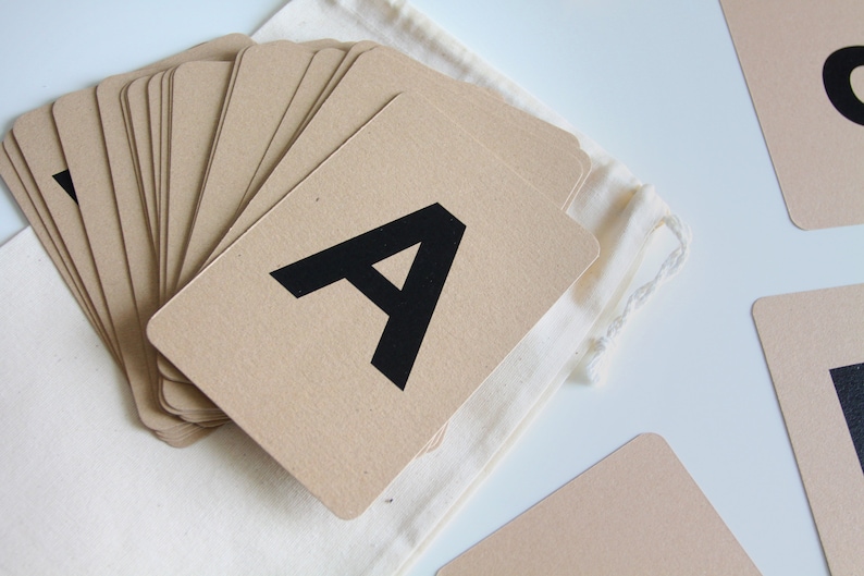 English Alphabet Flashcards Montessori Letters Learning - Etsy