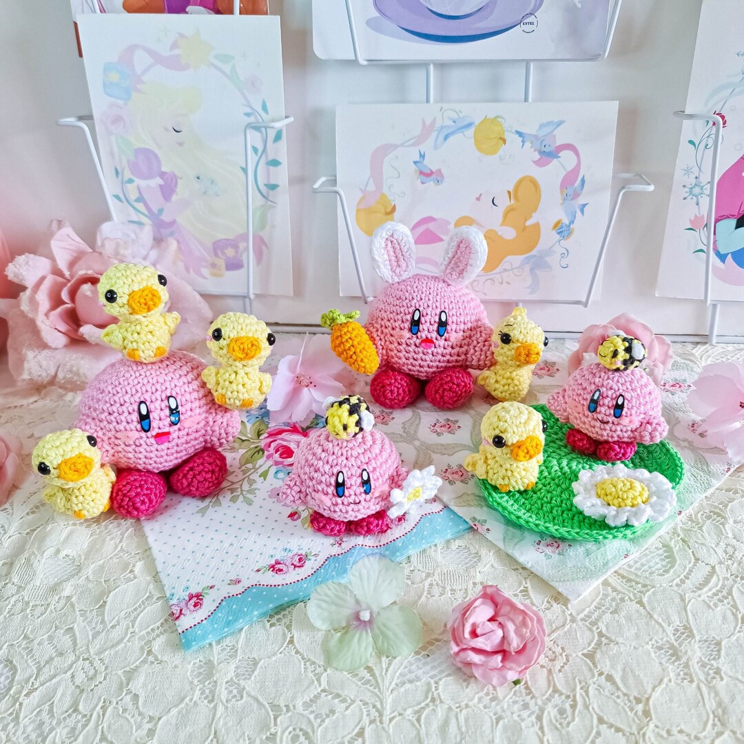 Spring Kirby, Rabbit, Bee, Daisy and Duckies Amigurumi Crochet Doll ...