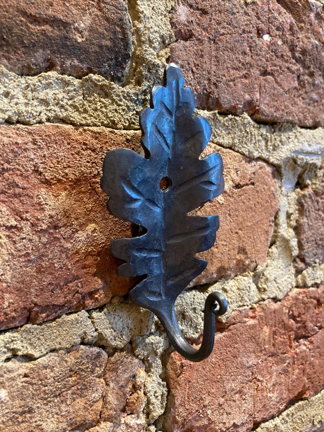 Hand Forged Oak Leaf Hook - Etsy